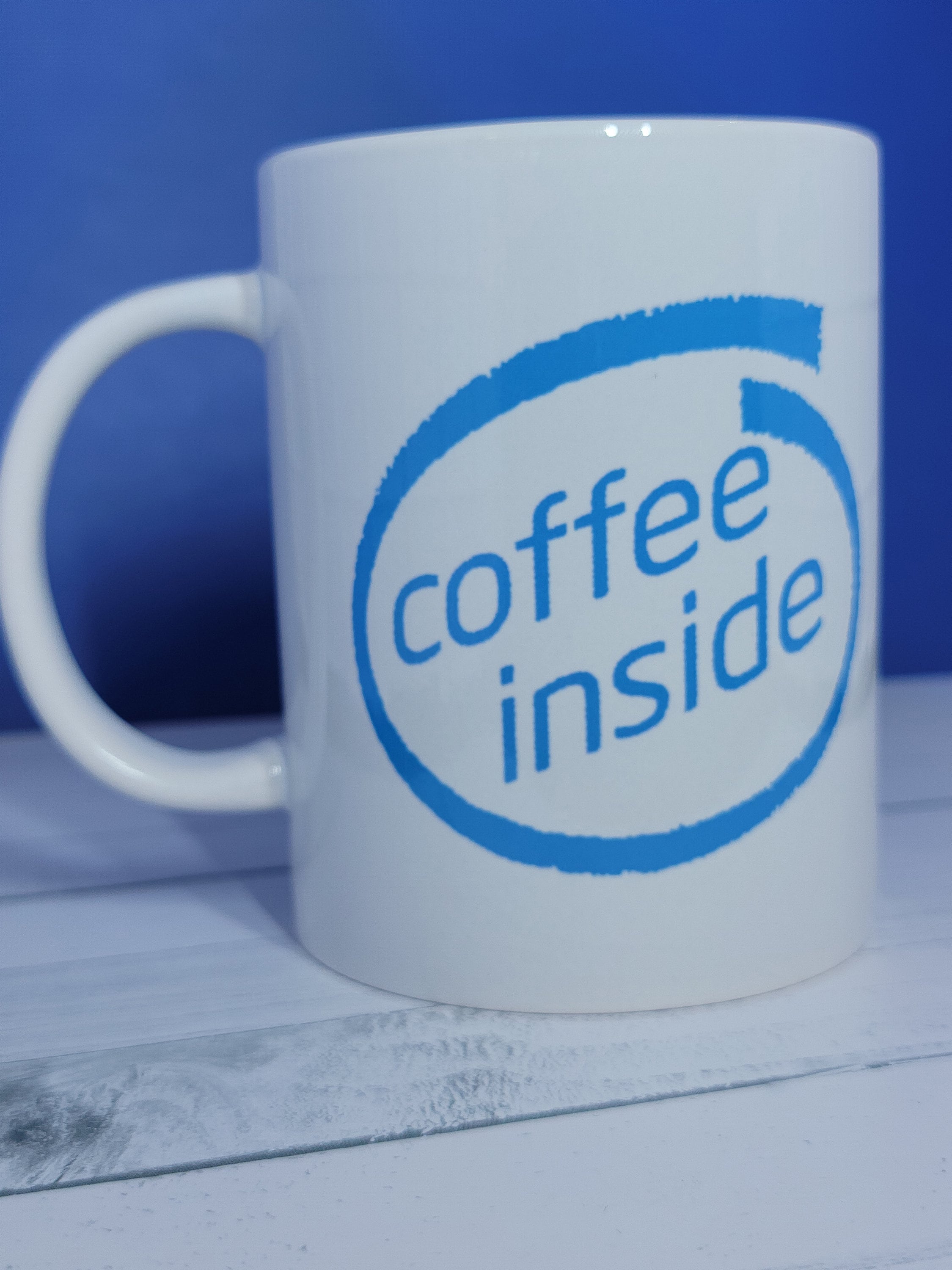 Coffee Inside Ceramic Coffee Mug / Classic Intel Logo / Intel - Etsy