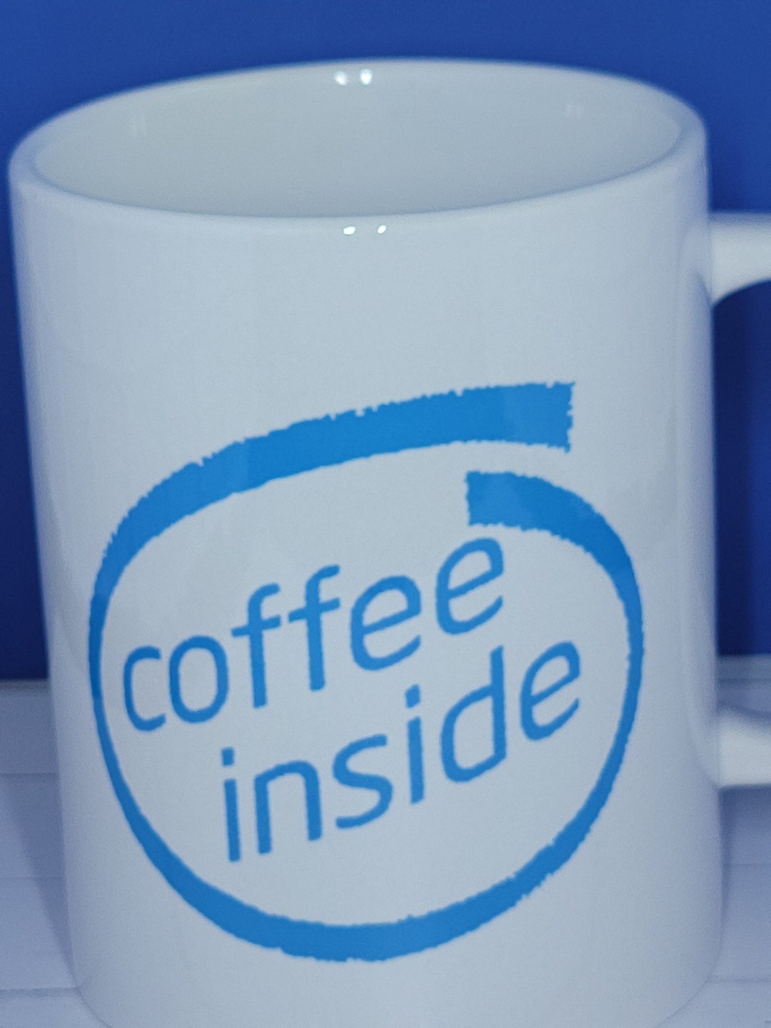 Coffee Inside Ceramic Coffee Mug / Classic Intel Logo / Intel Inside ...