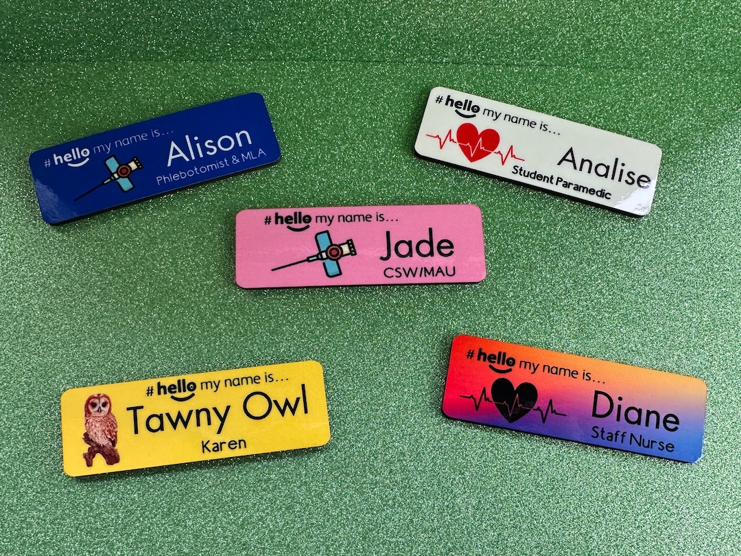 Personalised Name Badge | "hello My Name Is..." - Etsy