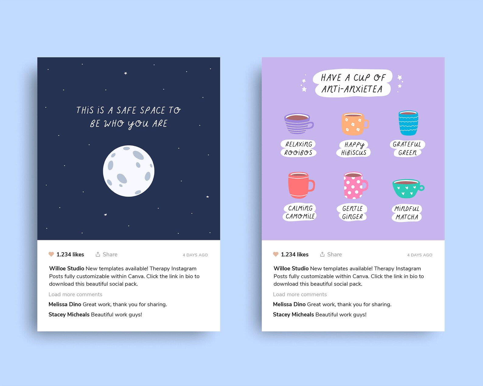 Therapy Instagram Post Templates Mental Health Canva - Etsy