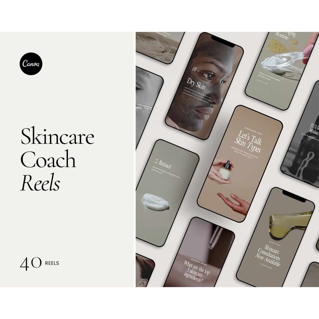 Skincare Instagram Reels Templates: Canva Editable (digital Download ...