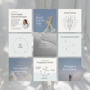 Therapist Instagram Templates: Editable Canva Posts for Mental Health ...