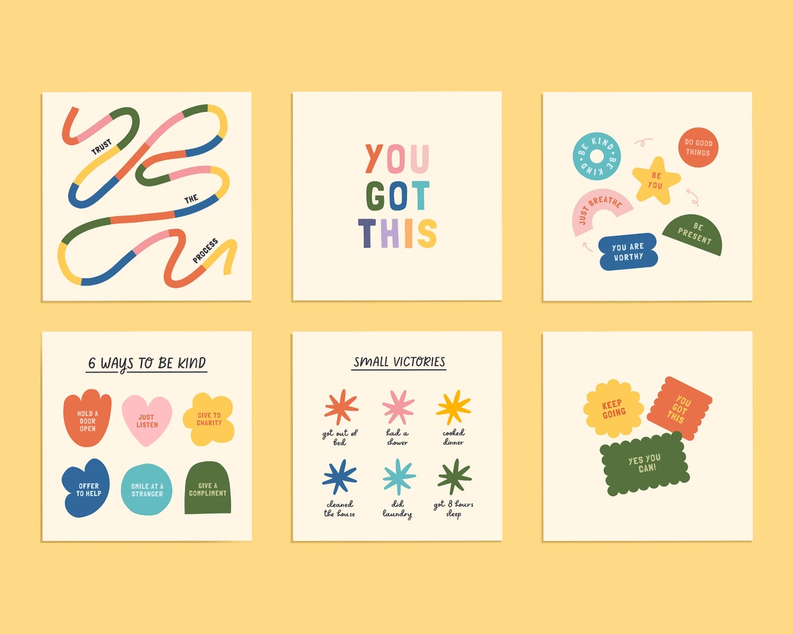 Positivity Instagram Post Templates Mental Health Canva - Etsy Australia