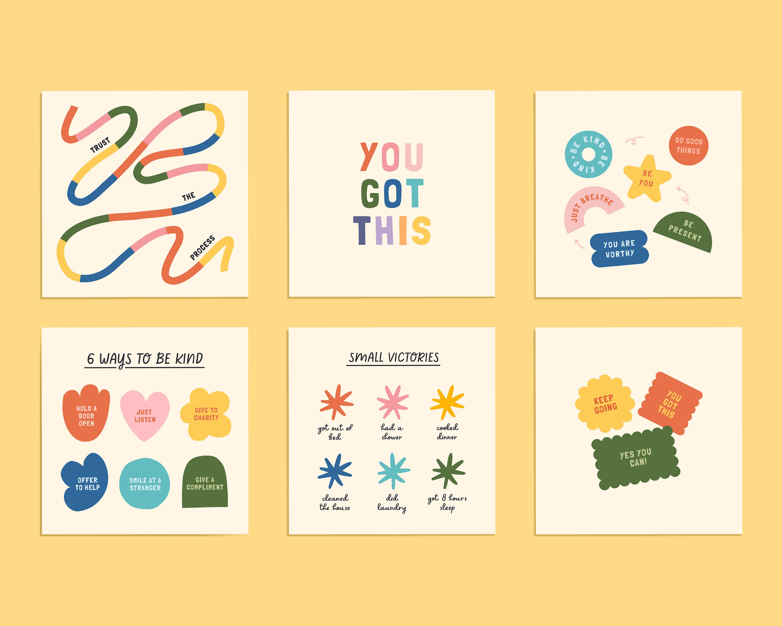 Positivity Instagram Post Templates: Mental Health Canva (50 Editable ...