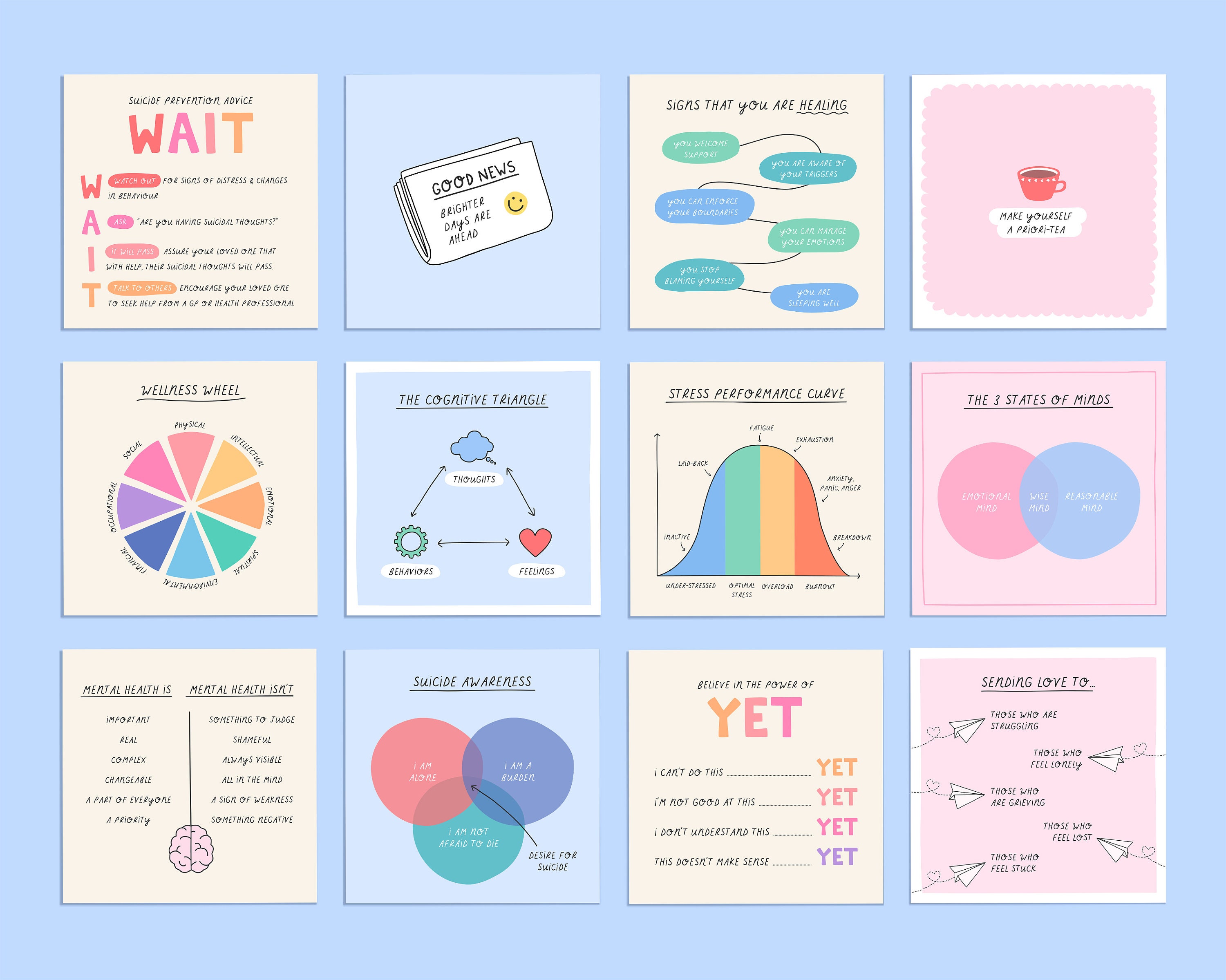 Therapy Instagram Post Templates Mental Health Canva - Etsy