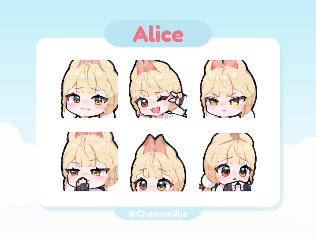 Zenless Zone Zero Alice Emotes Hoyo Emoji Streamer Twitch Zzz - Etsy