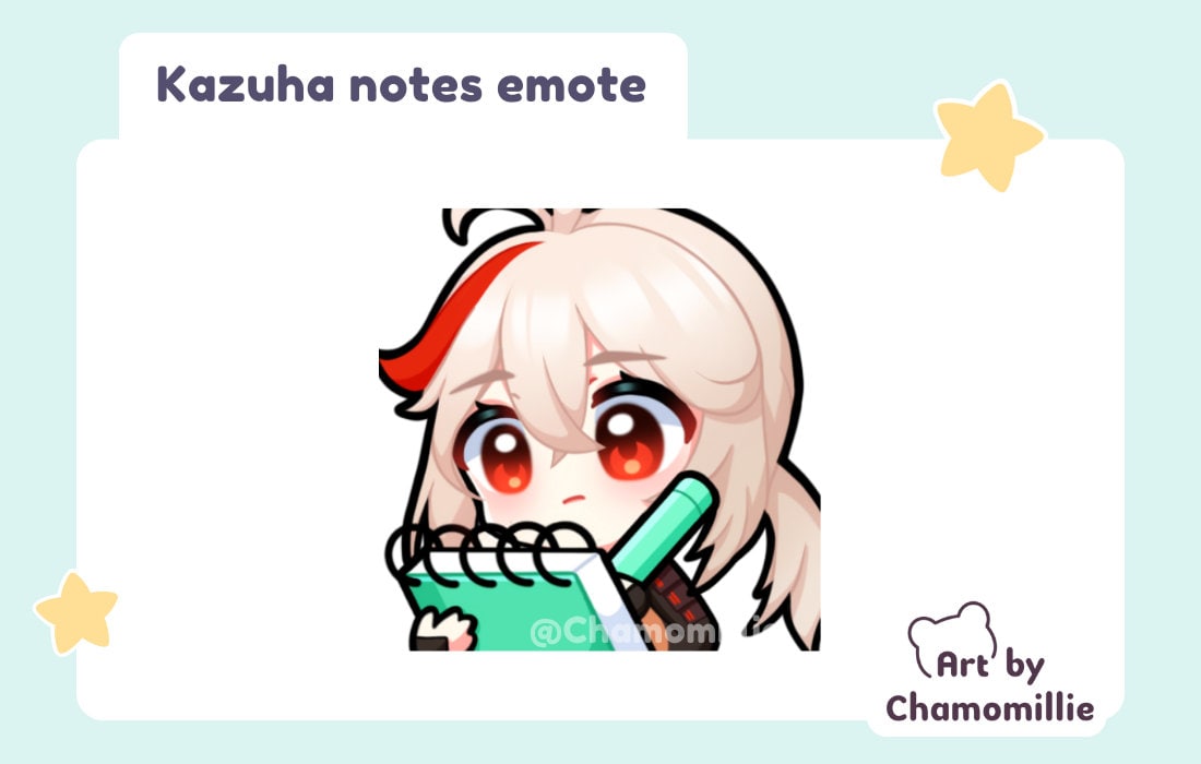 Genshin Impact Kazuha Twitch Notes Emote - Etsy