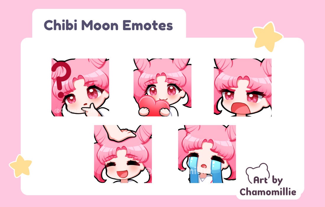 Cute Sailor Moon Chibi Moon Twitch Emotes - Etsy