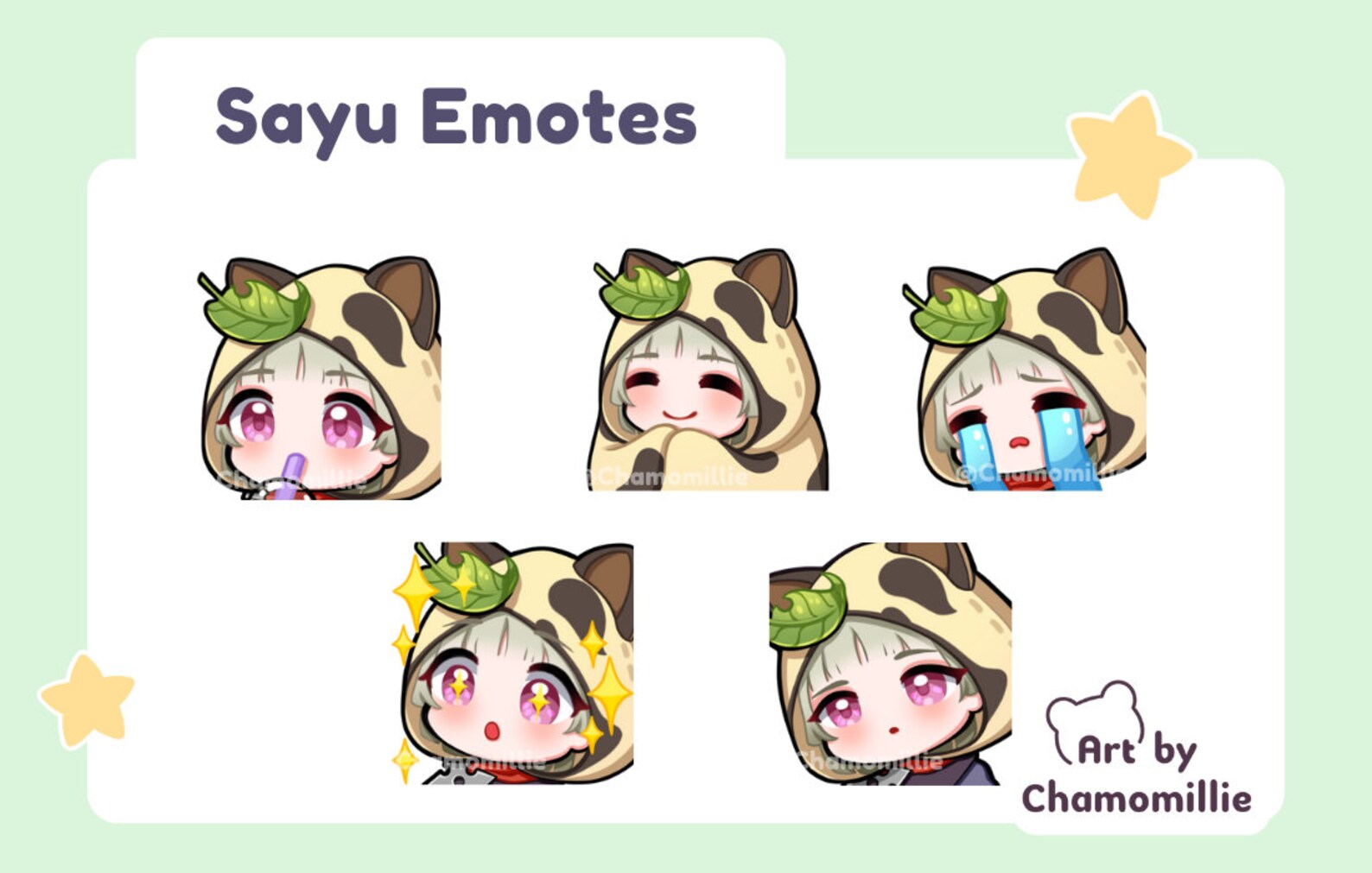 Genshin Impact Sayu Twitch Emote Pack - Etsy