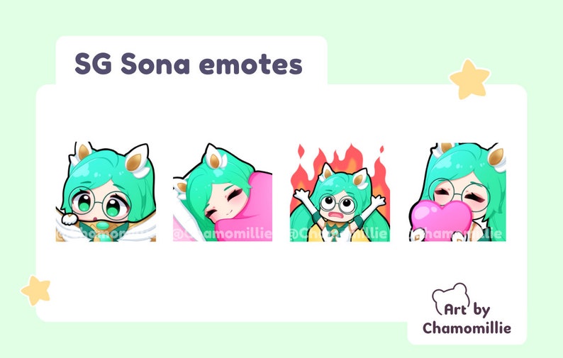 League of Legends Star Guardian Sona Twitch Emote Pack - Etsy
