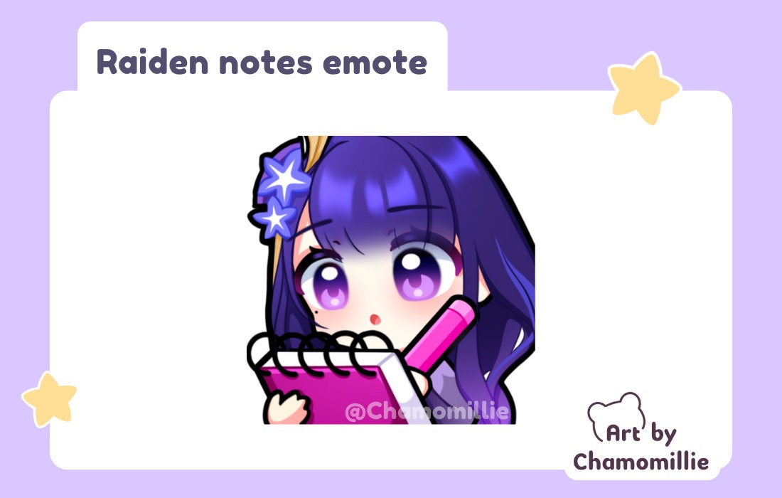Genshin Impact Raiden Shogun Twitch Notes Emote - Etsy Australia
