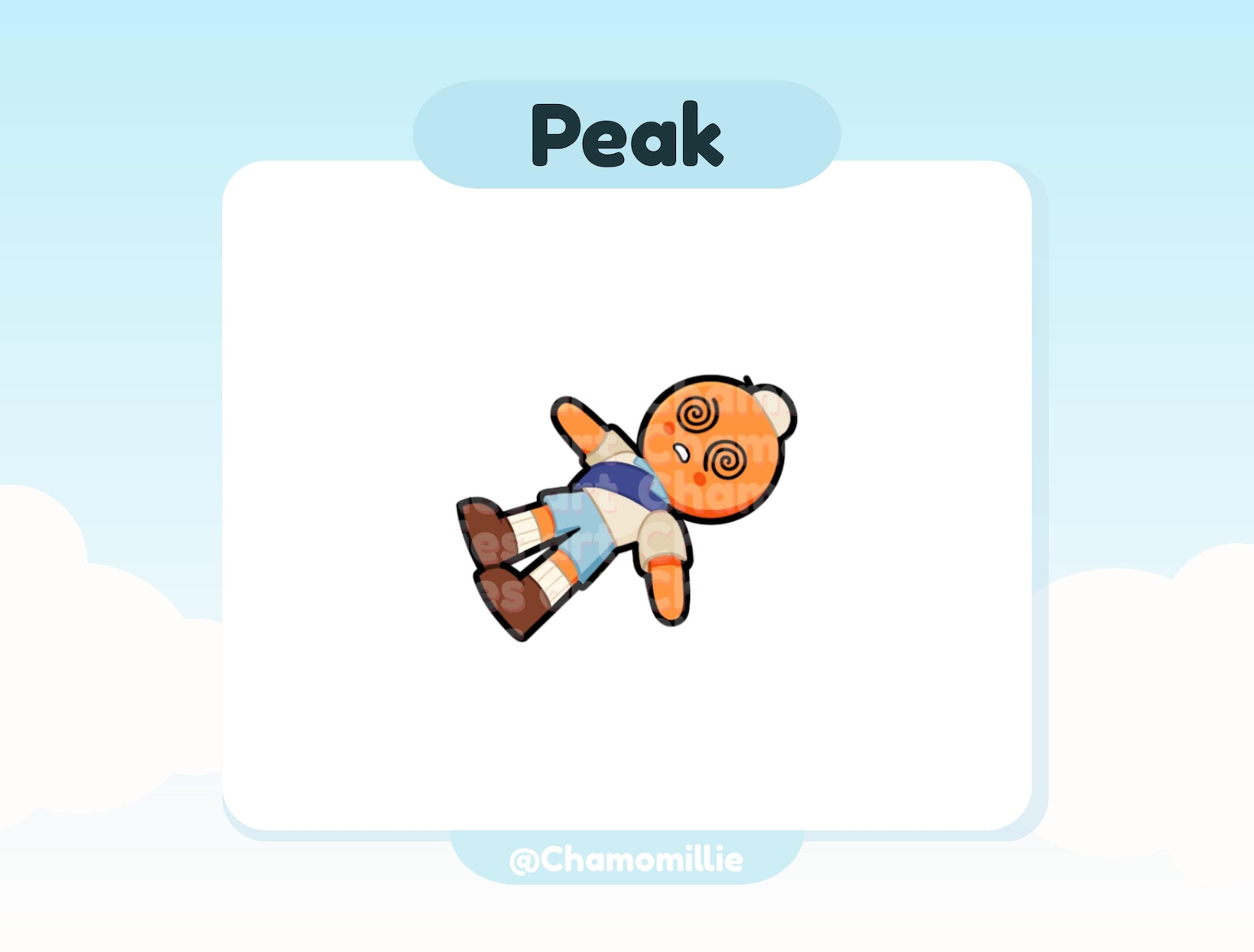 Peak Game Passed Out RIP Emote Streamer Assets Twitch Emoji - Etsy
