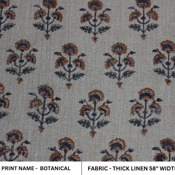 Printed Linen Fabric - Etsy