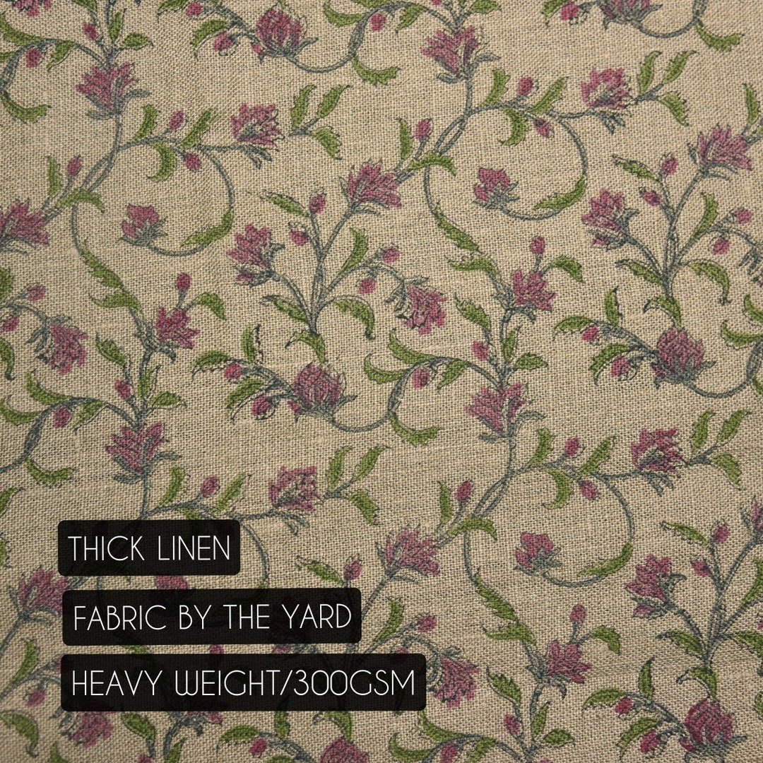 PUSHP-VARSHA Floral Linen Fabric Indian Block Print Hand - Etsy