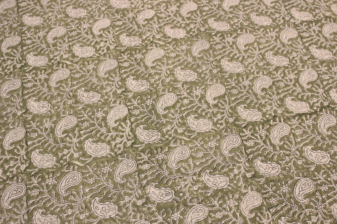 KERRY JAAL Heavy Linen Fabric Indian Hand Block Print Fabric ...