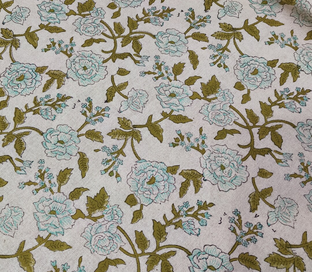 RAMESHWARAM Indian Hand Block Fabric , Linen Block Print Textiles ...