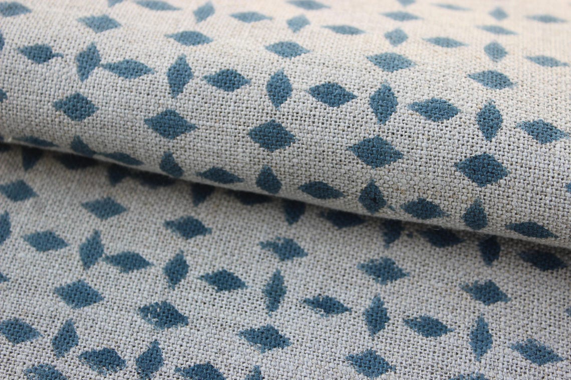 Pure Linen 58" Wide, Hand Block Print, Indian Fabric, Pillow Fabric ...