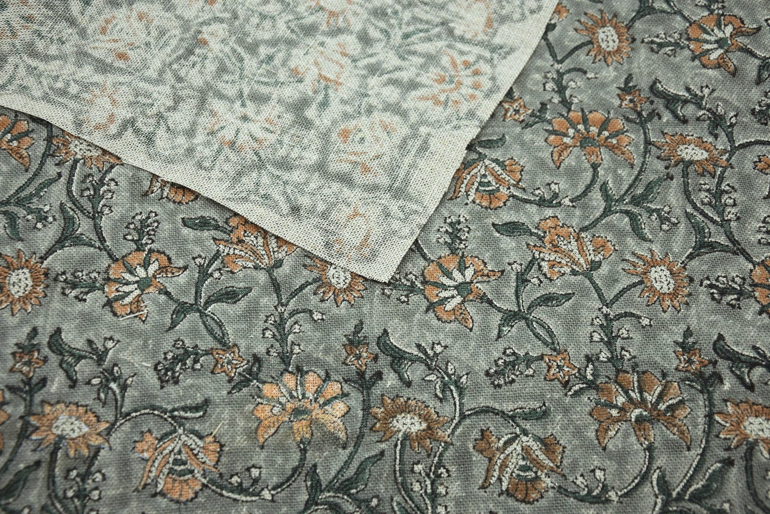 Handmade Block Print, Thick Linen 58" Wide, Indian Cushion Cover ...