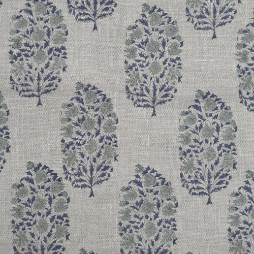 BHEESHMA Linen Indian Block Print Fabric by the Yard - Etsy