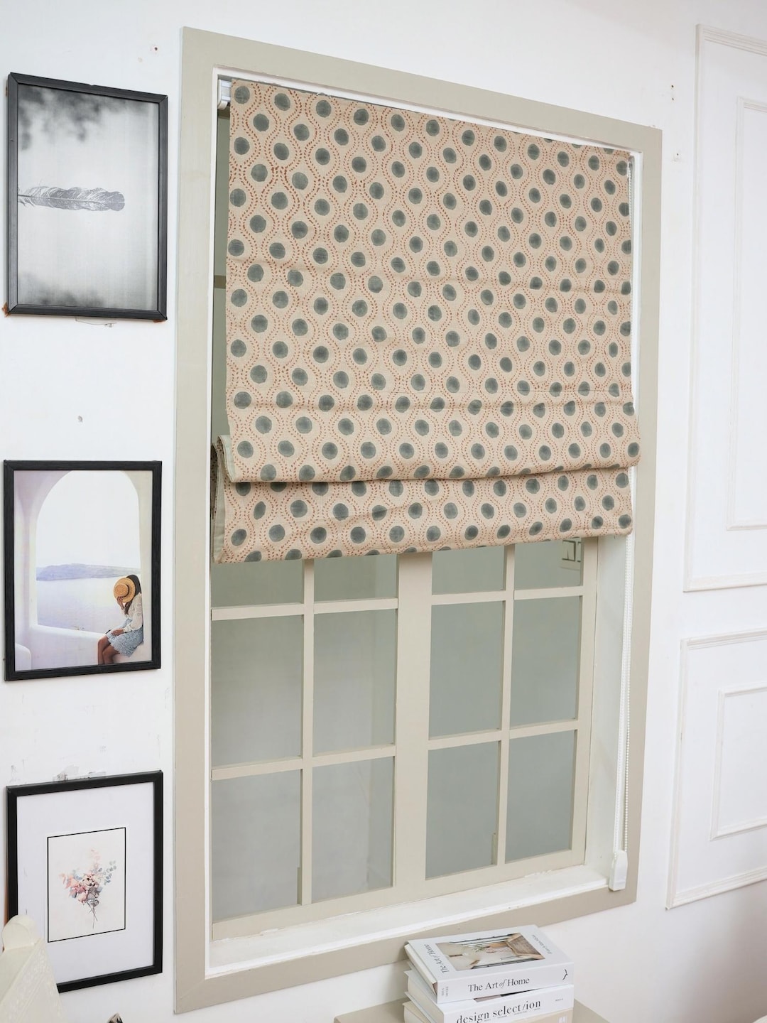 Custom Printed Roman Shades Blackout Linen Curtain Panels Natural Linen ...