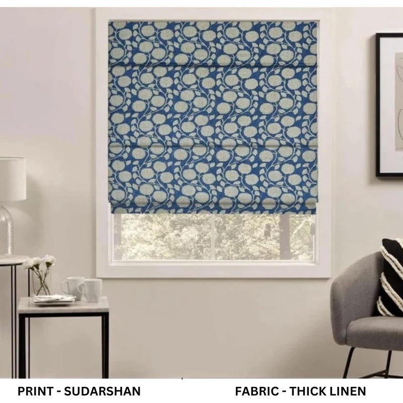 Faux Roman Shade Blue - Etsy