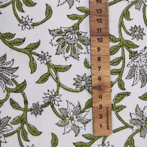 Block Print Off-white Linen 58 Wide Indian Floral Print Fabric by the ...