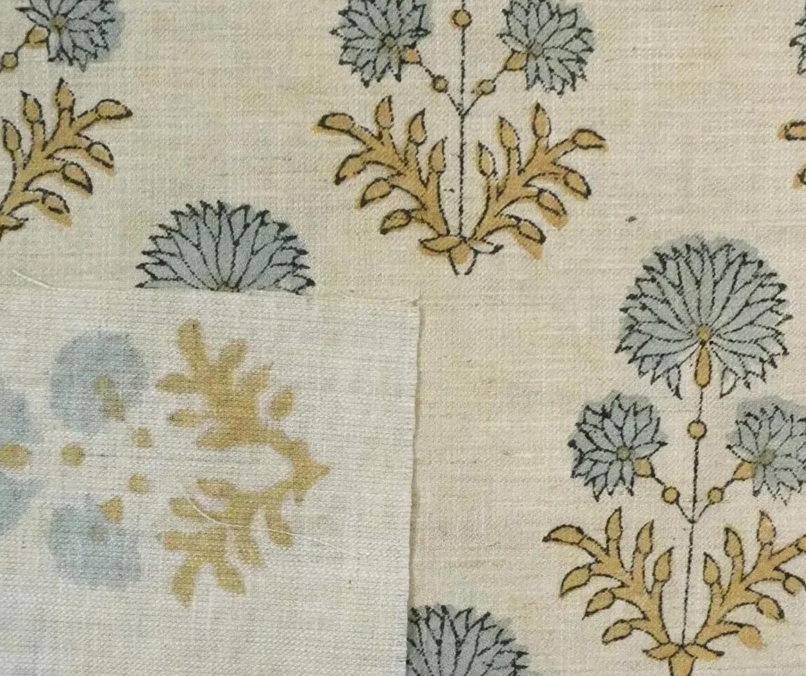 Block Print Handmade Decorative Linen Fabric Indian Textile Fabric by ...