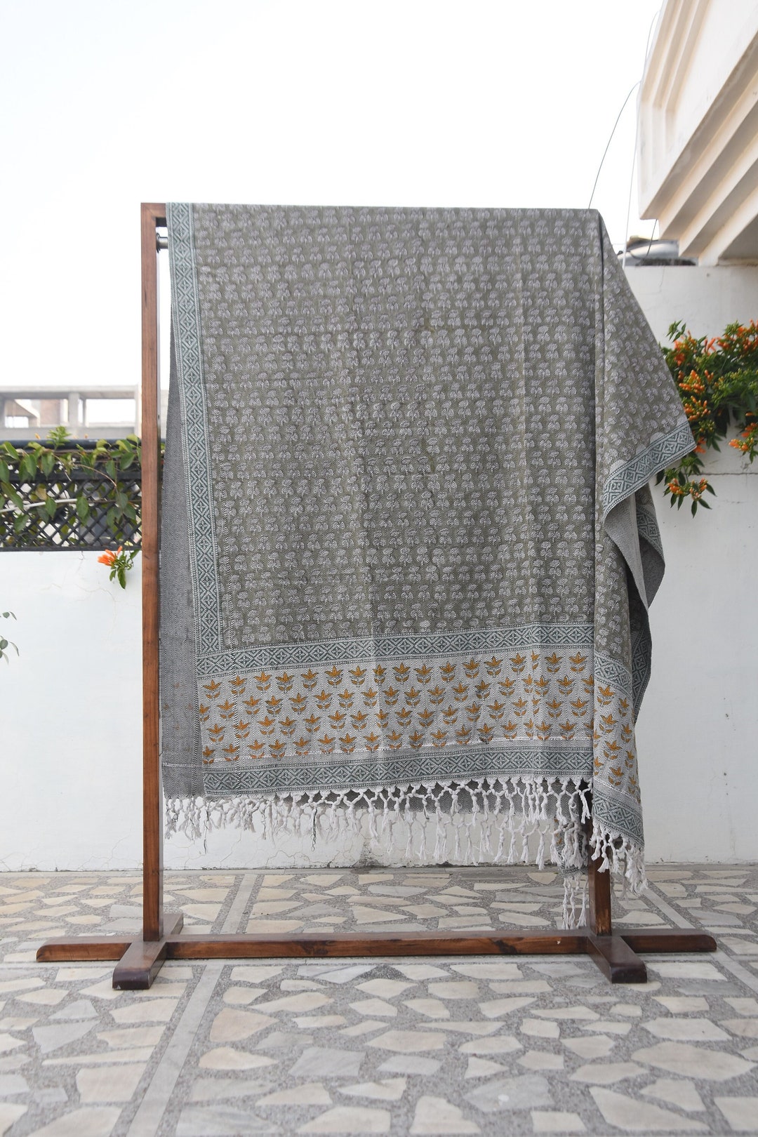 Handmade Block Print Throw for Beds, Handwoven Throws, Handloom Fabric ...