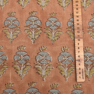 Block Print Thick Linen 58" Wide Upholstery Linen Cushions Fabric ...