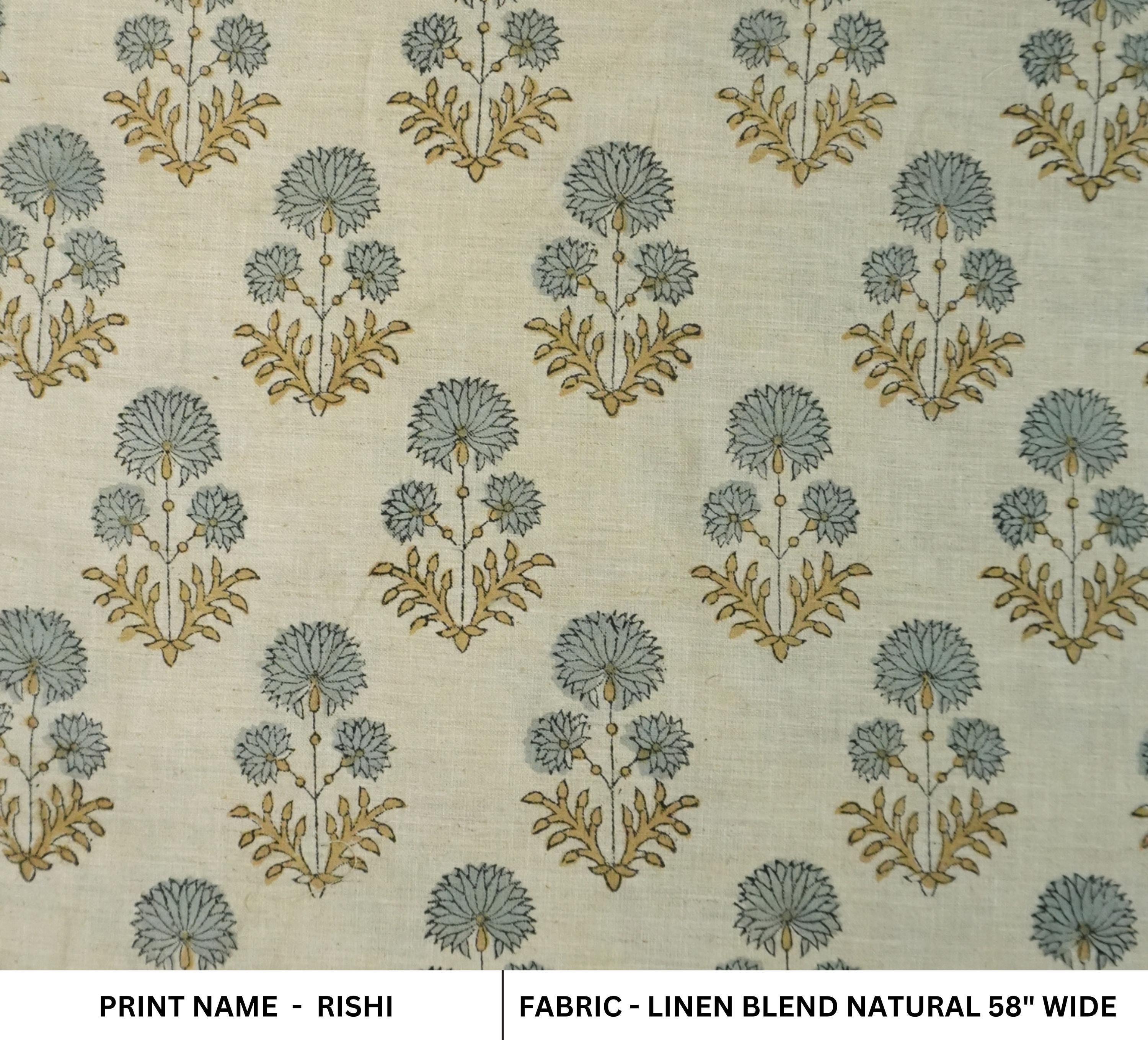 Block Print Handmade Decorative Linen Fabric Indian Textile Fabric by ...