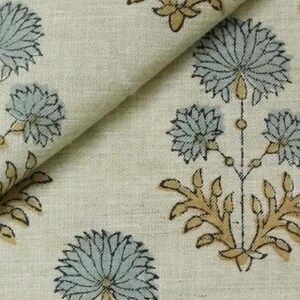 Block Print Handmade Decorative Linen Fabric, Indian Textile, Fabric by ...