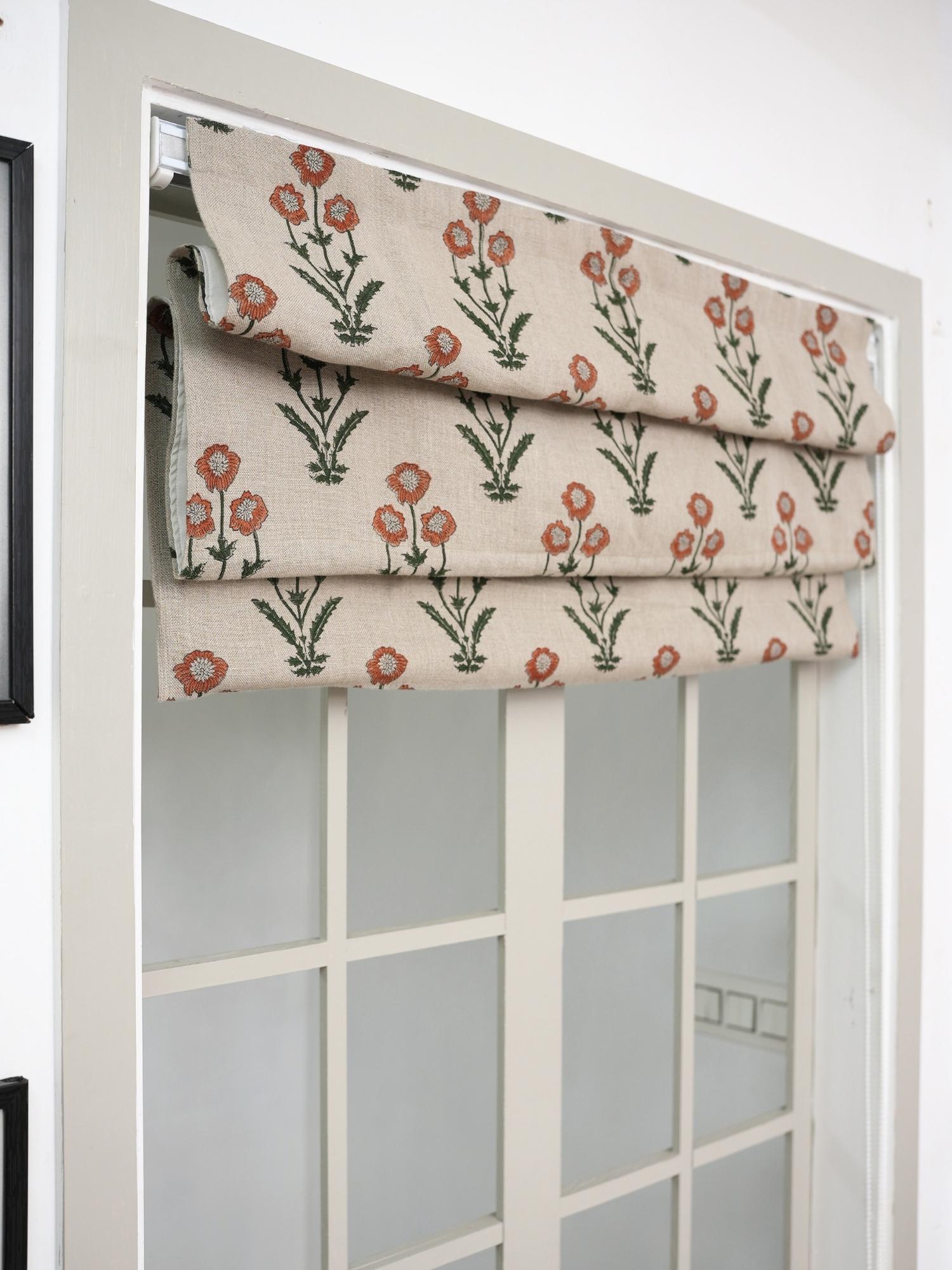 Thermal Insulated Roman Shade Stylish and Cozy Natural Fabric Roman ...