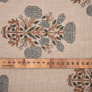 Thick Linen 58 Wide Indian Hand Block Floral Print, Windowpane, Hand ...