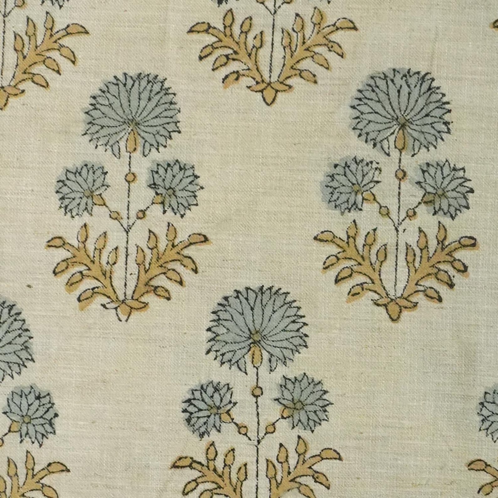 Block Print Handmade Decorative Linen Fabric Indian Textile Fabric by ...