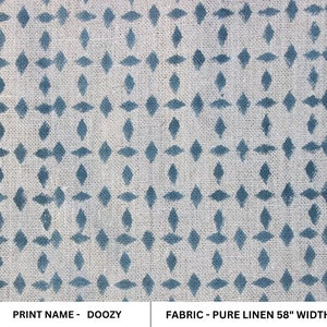 Pure Linen 58 Wide, Hand Block Print, Indian Fabric, Pillow Fabric ...