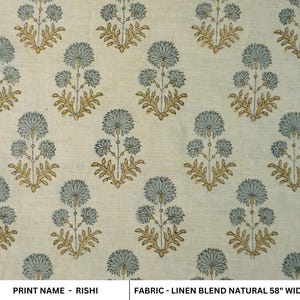 Block Print Handmade Decorative Linen Fabric, Indian Textile, Fabric by ...