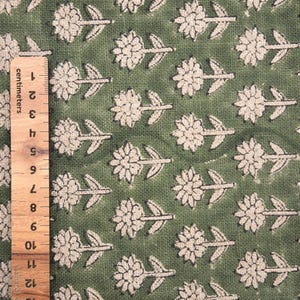 Thick Linen 58" Wide Indian Hand Block Floral Print, Fabric by the Yard ...