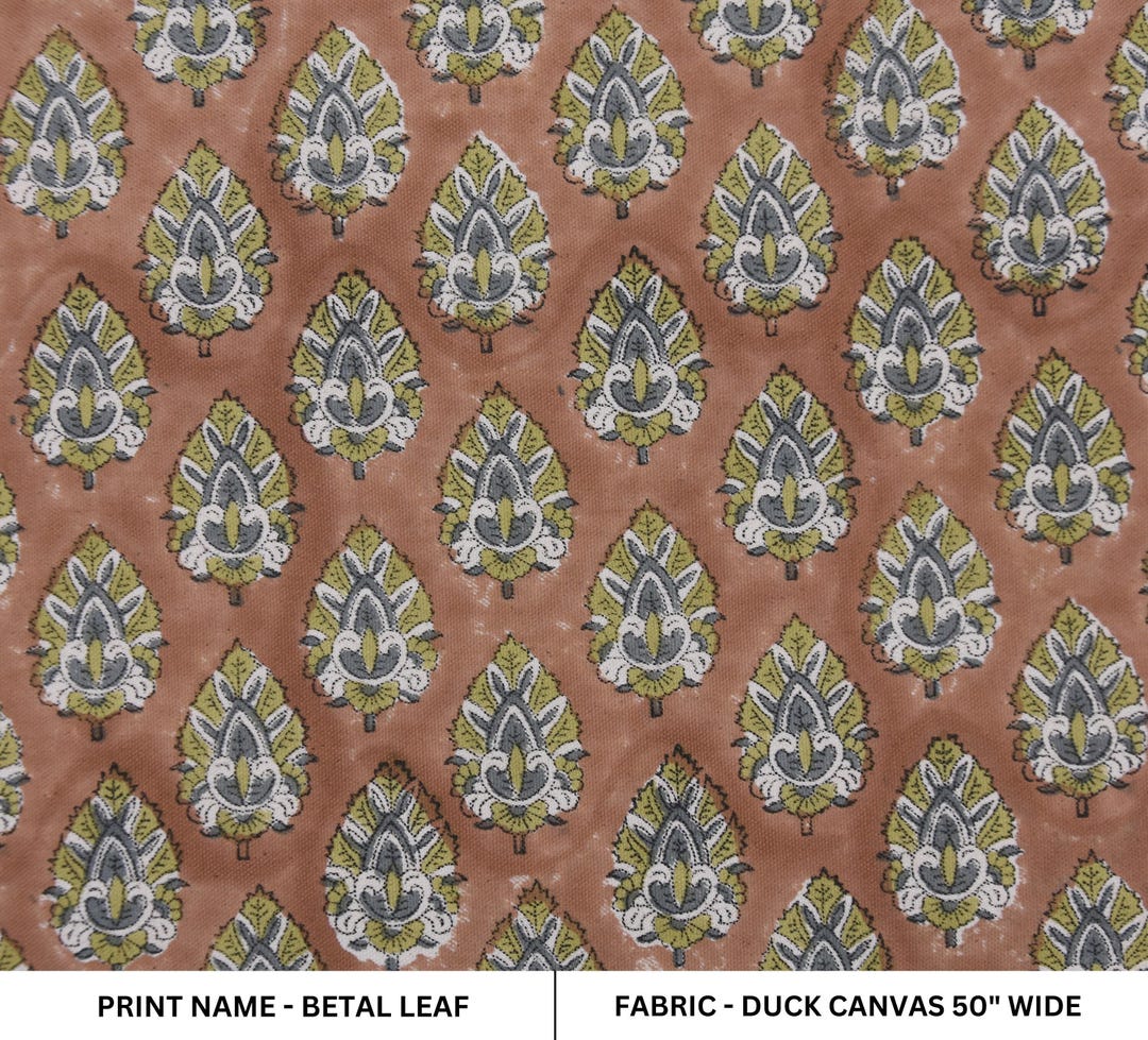 Floral Windowpane Fabric, Duck Canvas 50" Wide, Linen by Yard, Handmade ...