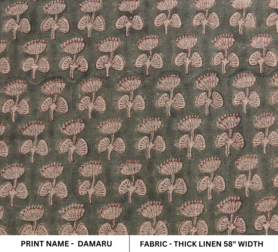 Thick Linen 58 Wide, Indian Fabric Print, Block Print Curtains, Linen ...