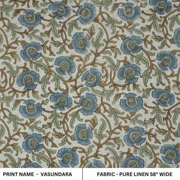 Printed Linen Fabric - Etsy