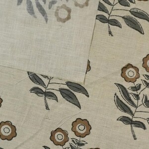 Floral Hand Block Print Linen, Handmade Throw Pillow for Couch, Fabric ...