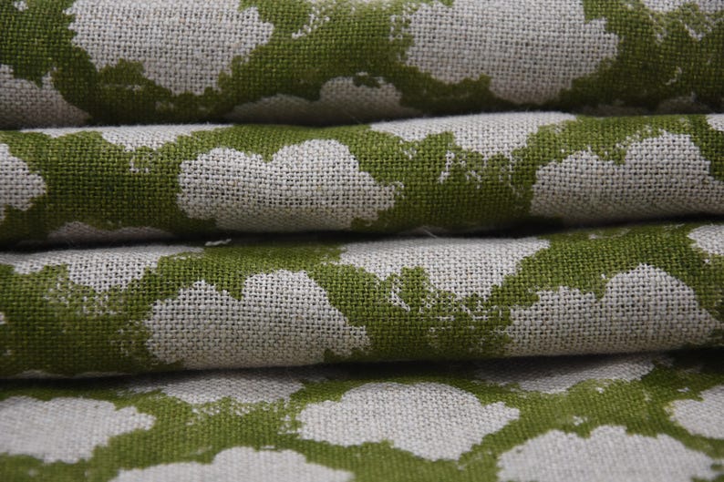 Block Print Pure Linen 58" Wide, Handloom Indian Fabric, Linen Napkins ...