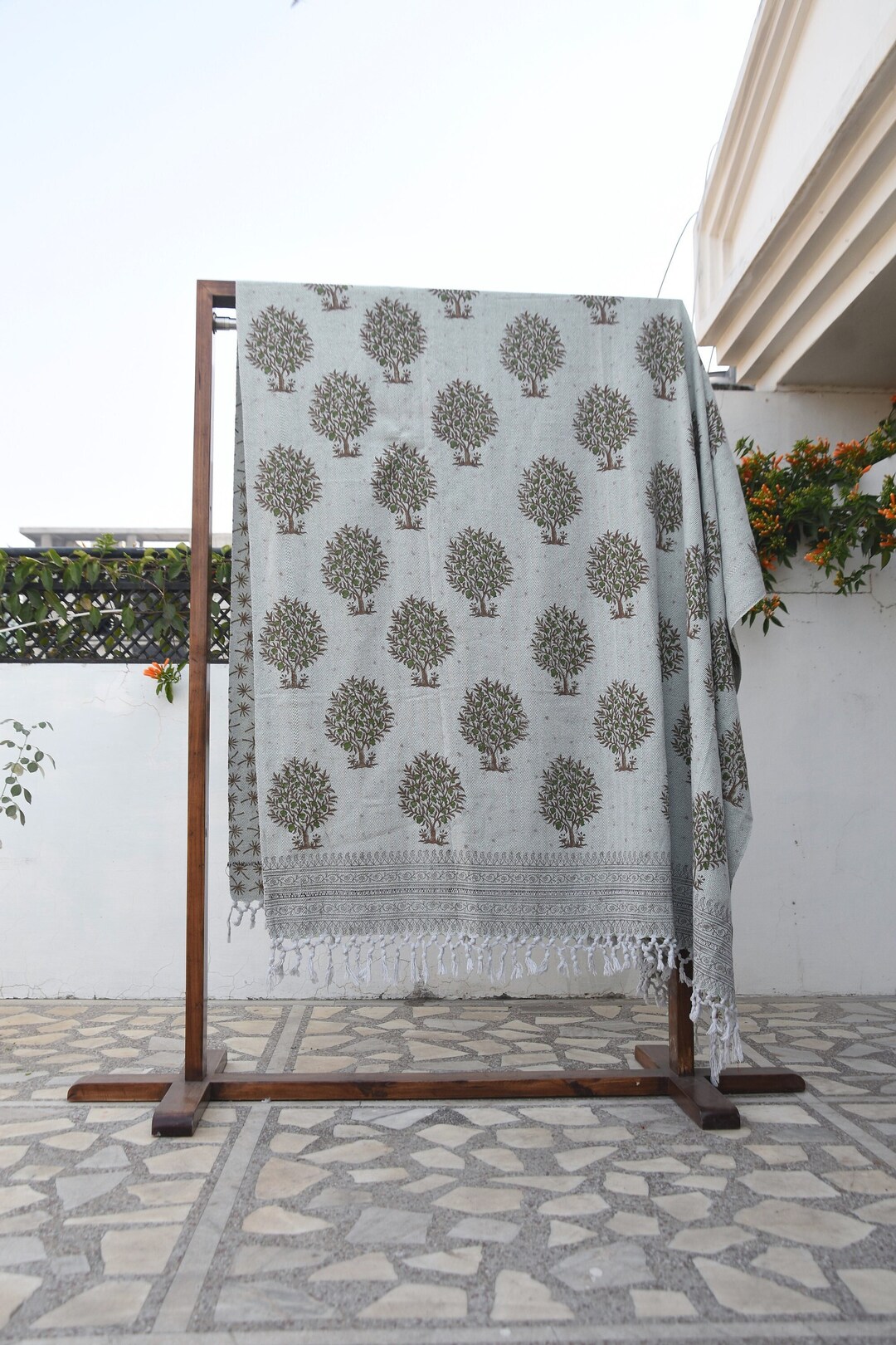 Blankets and Throws, Handwoven Block Print Throws Handmade Print Throw ...