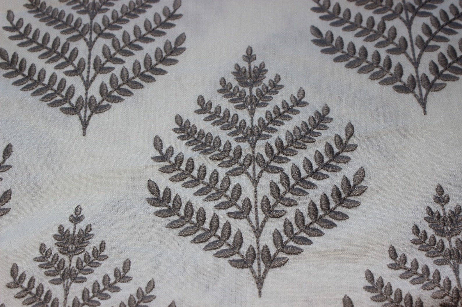 Elegant Nature-inspired Leaf Design Embroidery Fabric for Home Decor ...