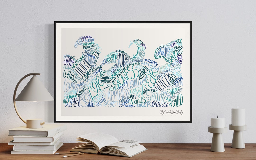 Calligraphy Sea Print: Emotional Waves Word Art (digital Download) - Etsy