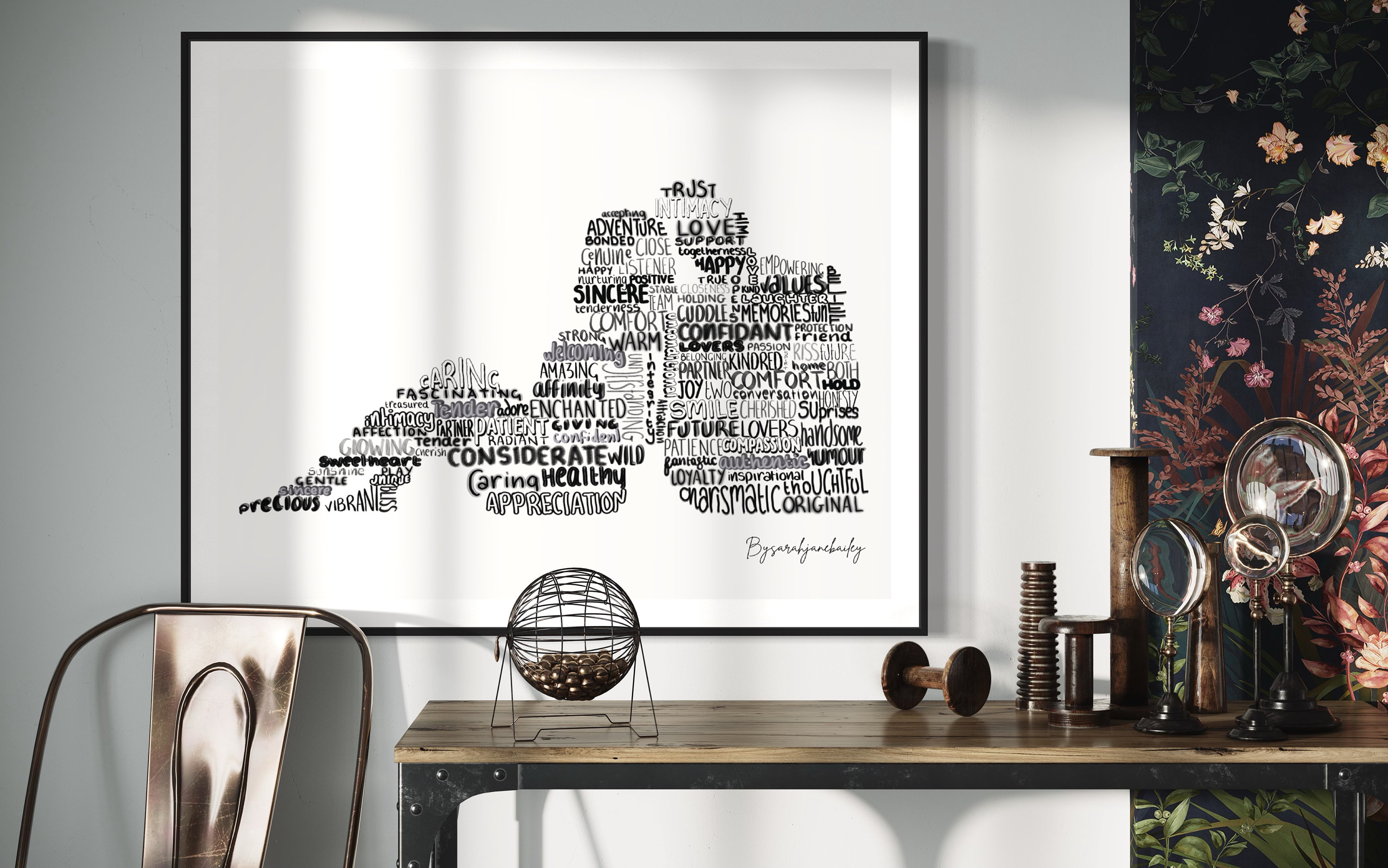 Romantic Word Art Print Digital Download Couple Ideal for Anniversary ...