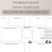 Pharmacology Study Template, Medication Template, Pharmacology Concept ...