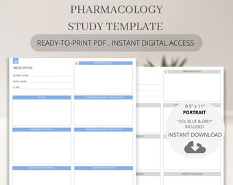 Pharmacology Study Template, Medication Template, Pharmacology Concept ...