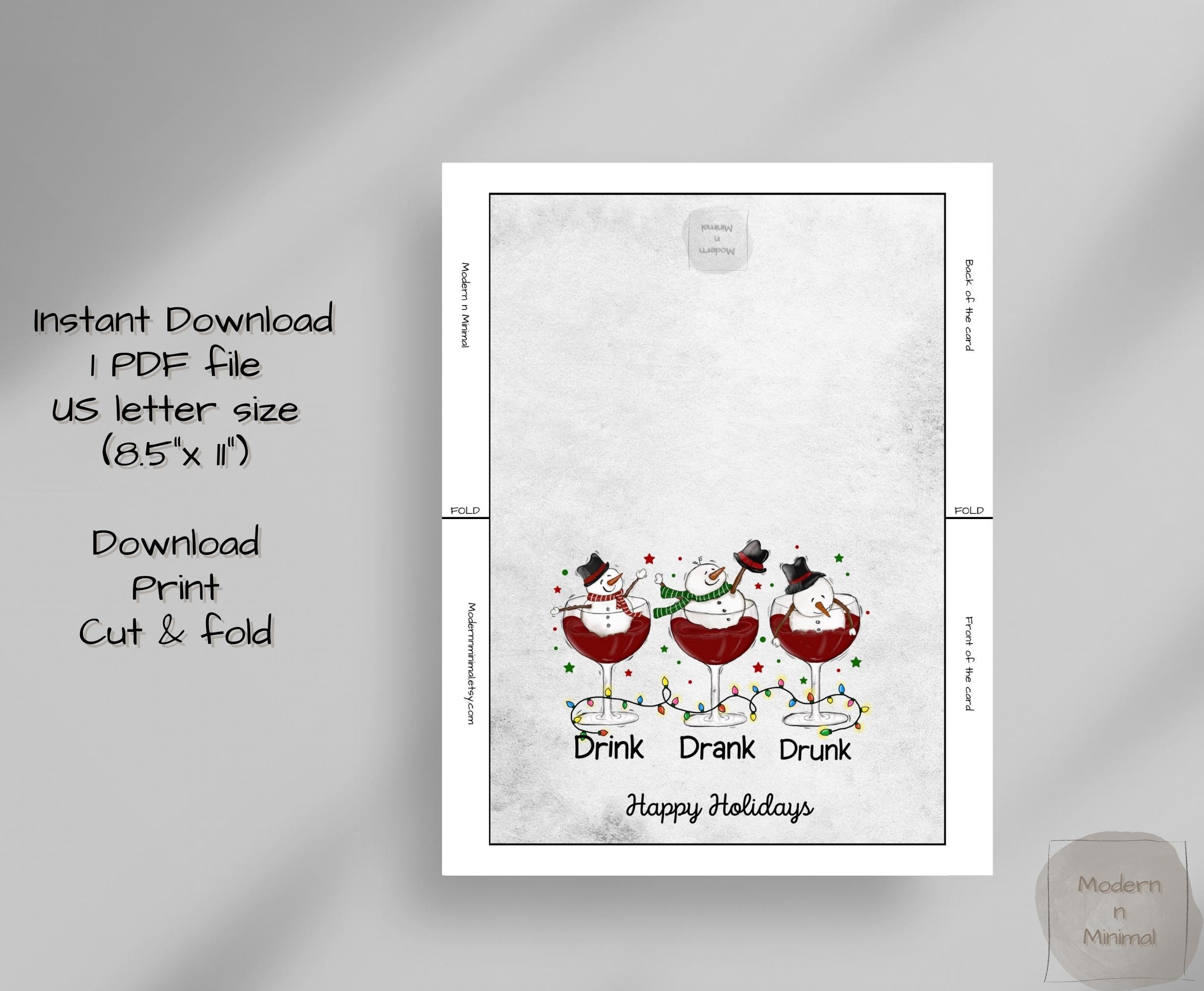 Holidays Printable Greeting Card Instant Download PDF 5x7 - Etsy