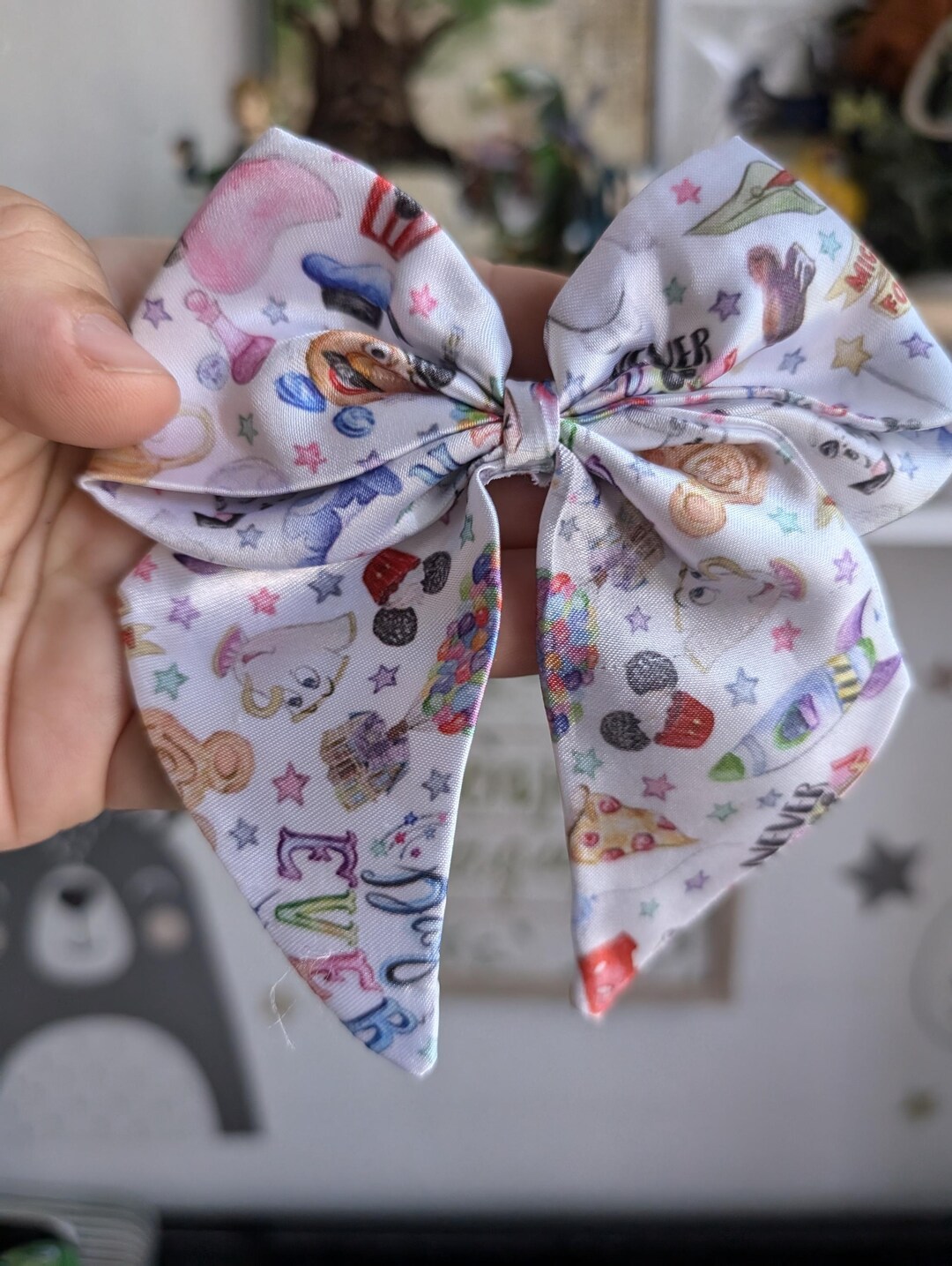 White D.isney Food Hair Bow - Etsy